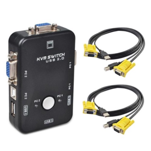 KVM Switch 2 Port USB VGA SVGA For Sharing Monitor Keyboard Mouse ...
