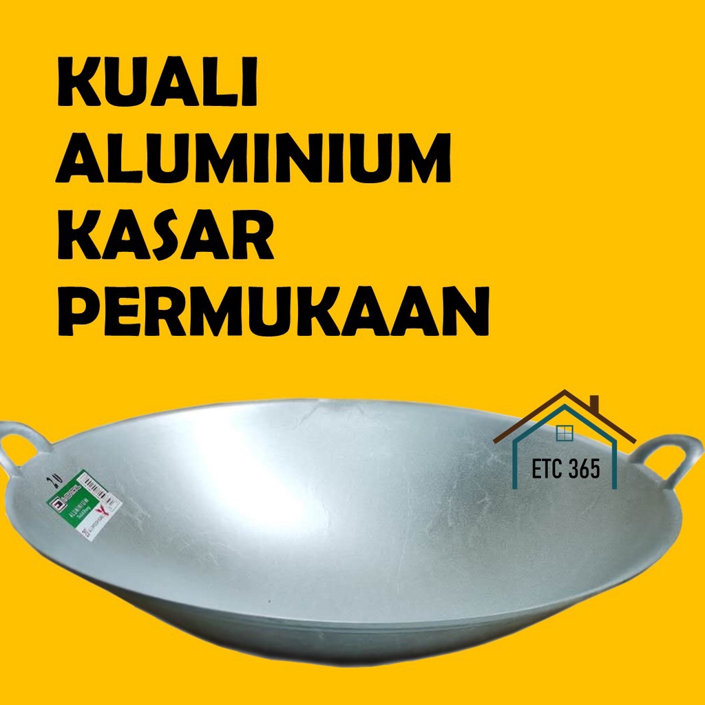 E-Central 18“-22" Aluminium Kuali Wok Kuali Aluminium Kasar | Shopee ...