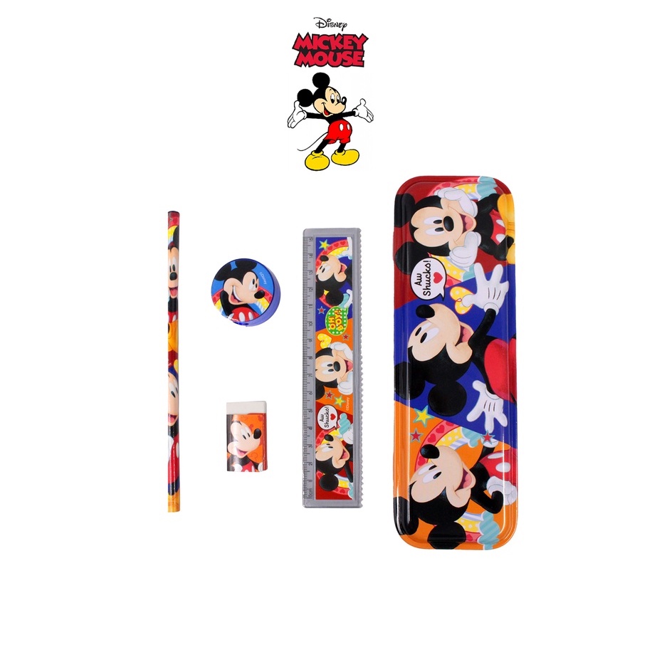 🐭 New! Disney Mickey Mouse 5 in 1 Stationery / Alat Tulis Set With ...