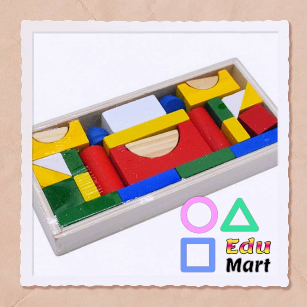 Educational Mini Wooden Building Blocks 教育迷你木制积木 Blok Bangunan Kayu ...