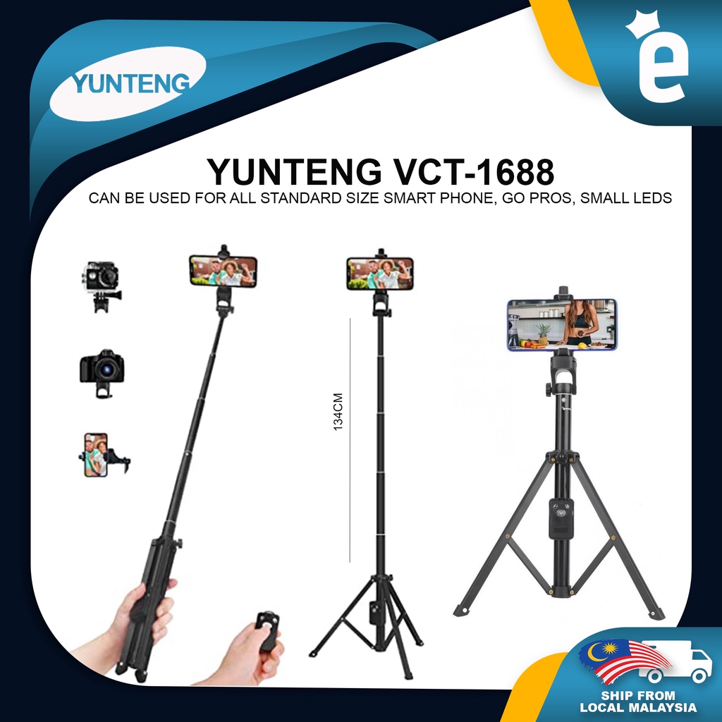(Ready Stock)100% Geniue Original Yunteng VCT-1688 Tripod 3in1 ...