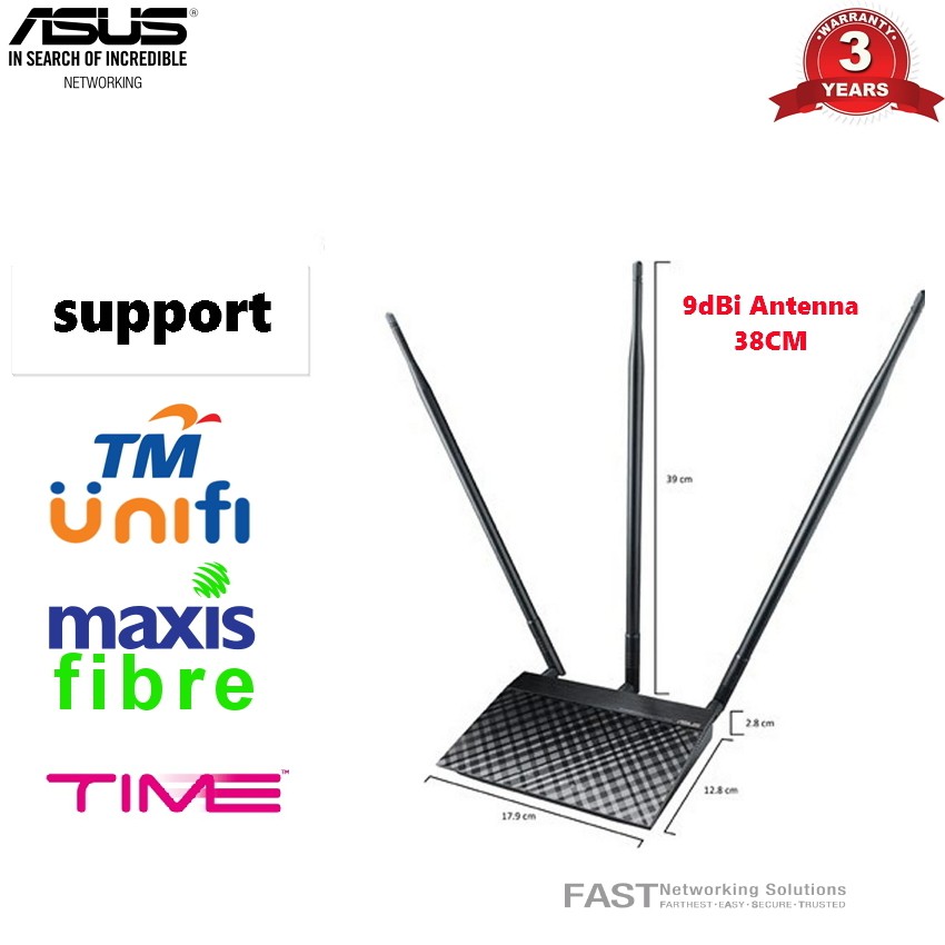 ASUS RT-N14UHP High Power N300 3-in-1 Wi-Fi Router / Access Point ...