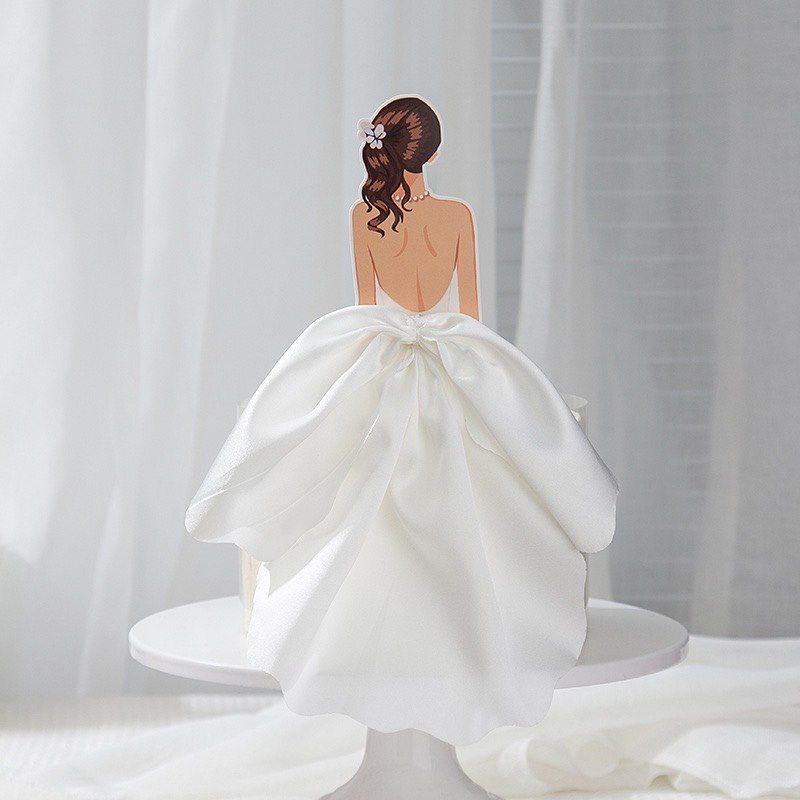[Spot] cloth skirt back girl cake decoration bow back girl birthday ...