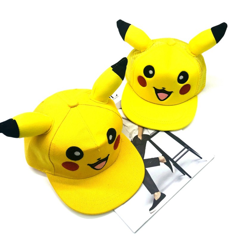 Kids Cartoon Hat Pokemon Flat-edged Pikachu Children Snapback Baseball ...