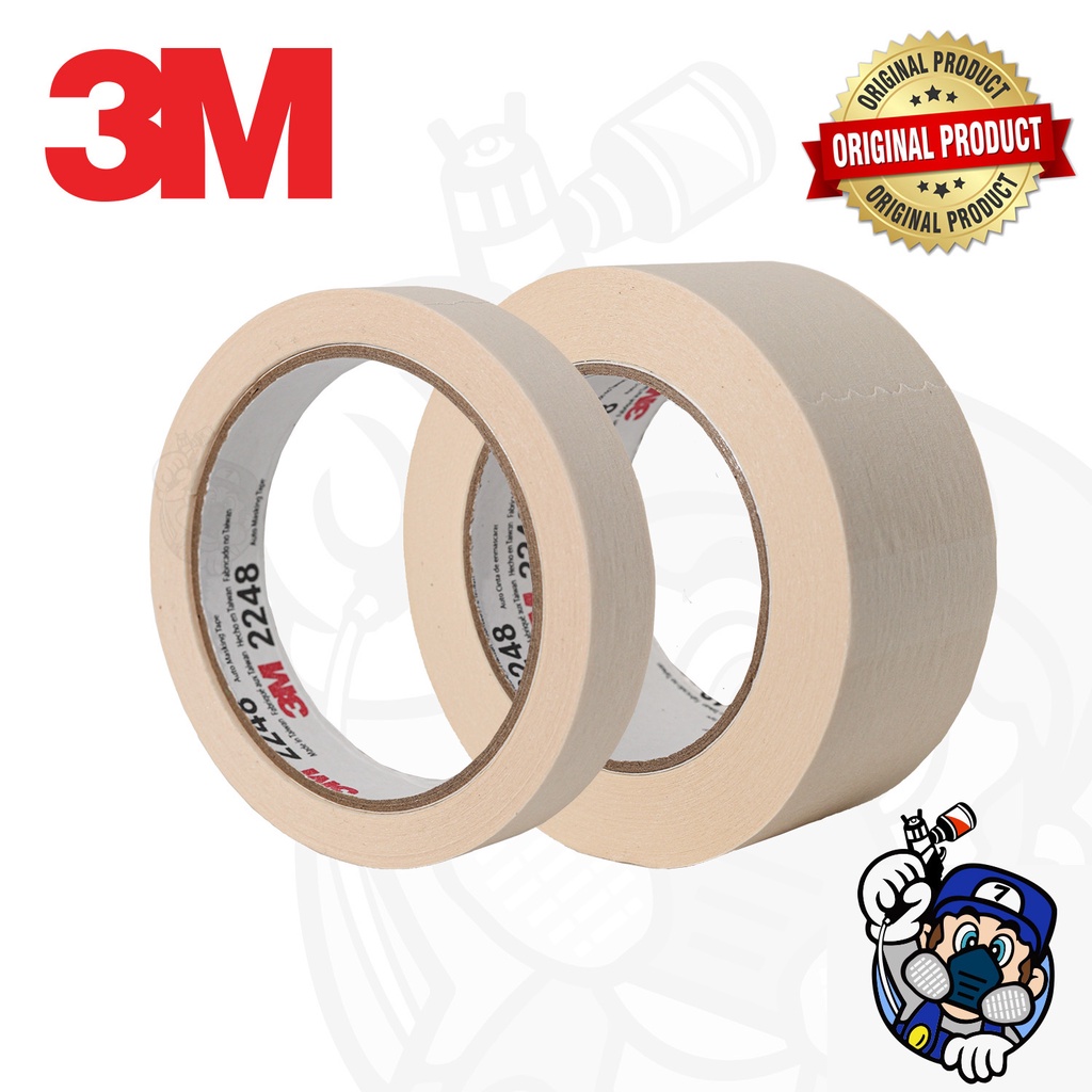 *New* 3M 2248 Auto Masking Tape (18mm x 25m / 18mm x 50m / 48mm x 50m ...