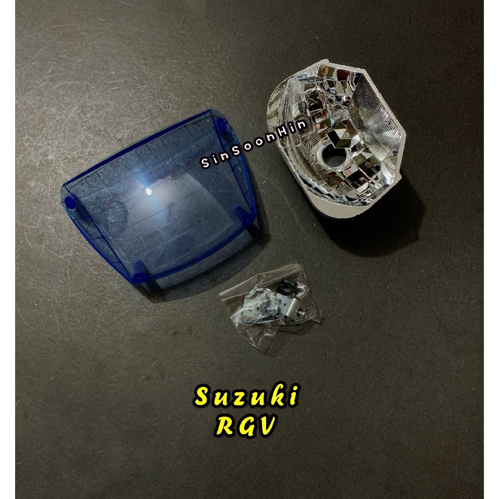 Suzuki RGV Head Lamp Set - Diamond Eye BLUE / CHROME LAMPU DEPAN RGV120 ...