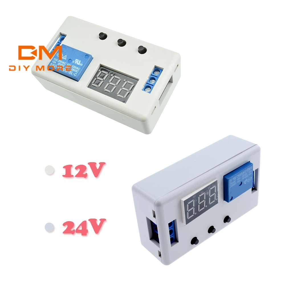DIYMORE Automation 12V/24V LED Delay Timer Control Switch Relay Module PCB Board with White Case ...