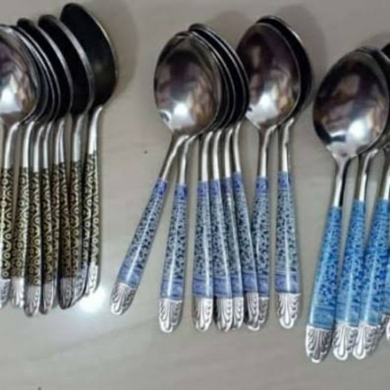 12 pcs batik motif spoons and forks | Shopee Malaysia