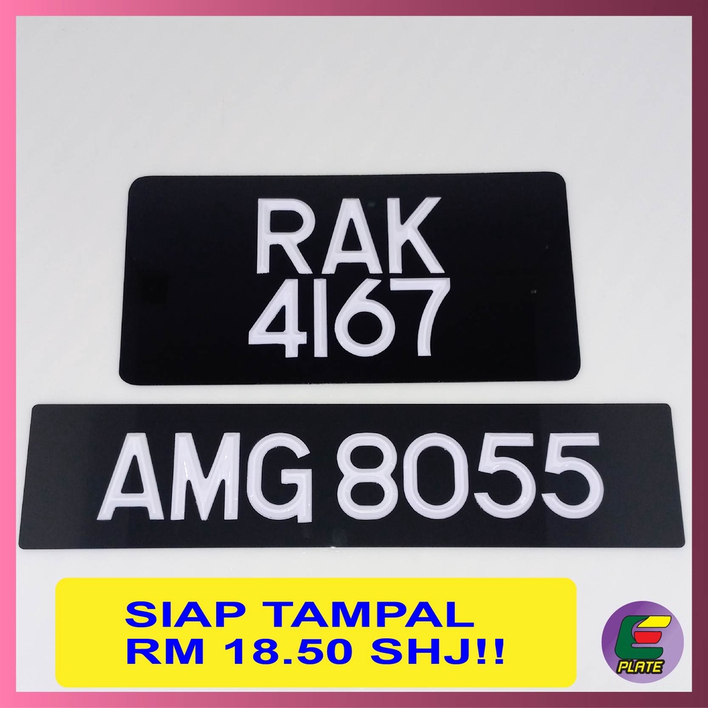 Nombor Plate Kereta Tajam Plastik Warna Putih (C20 , C90 & MH) 1 PCS ...
