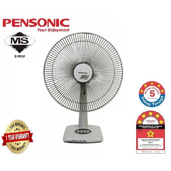 Pensonic Table Fan (16”) 3 Speed Choices (Colour Grey) Power 50W/40 ...