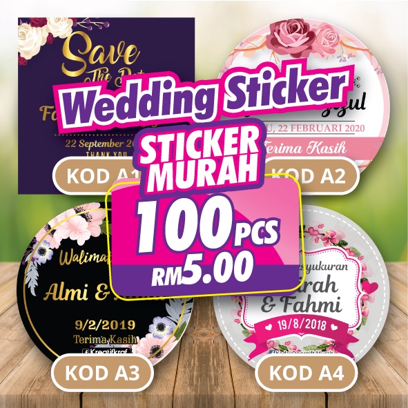 SIAP 1 HARI - Sticker Kahwin / Label Sticker Murah / Doorgift Murah ...