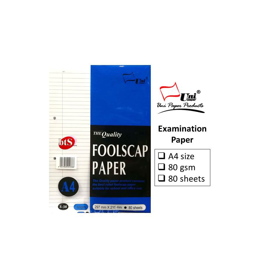 UNI PAPER FOOLSCAP PAPER 80gm (80 sheets) | Shopee Malaysia