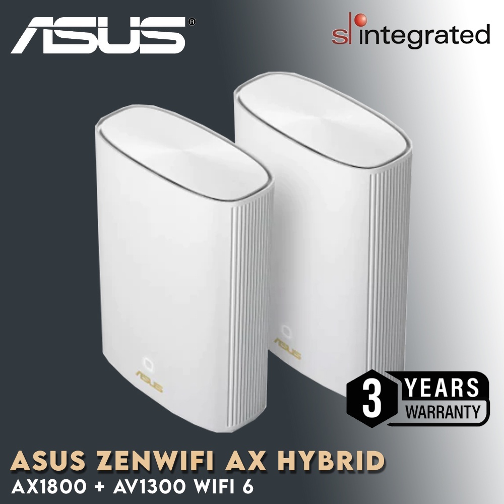 ASUS ZenWiFi AX Hybrid XP4 AX1800 + AV1300 WiFi 6 Powerline Mesh WiFi ...