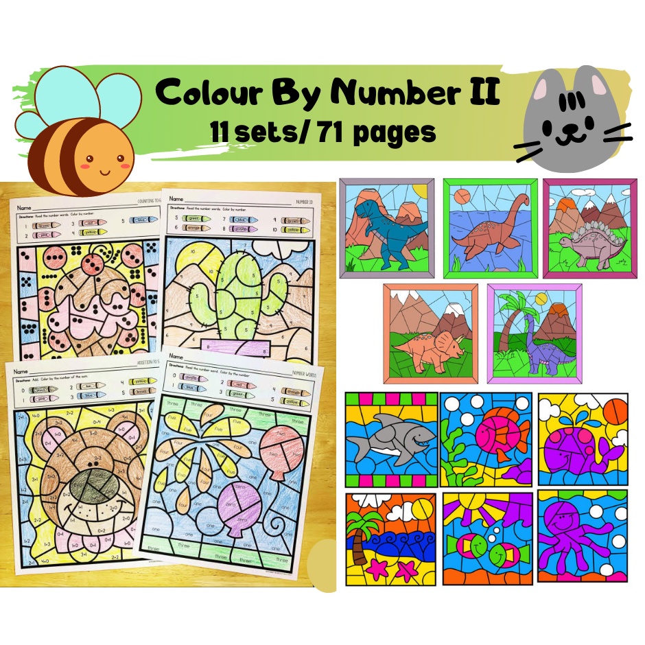 A325 - Printable Colour By Number II - 71 pages [PDF] kids activities ...