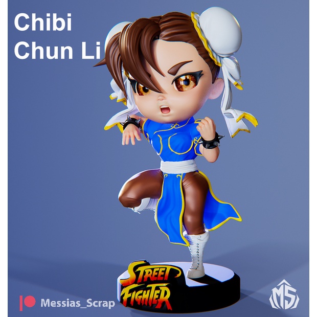 E699 - Chibi character design, The Chun lee lee statue, STL 3D model ...
