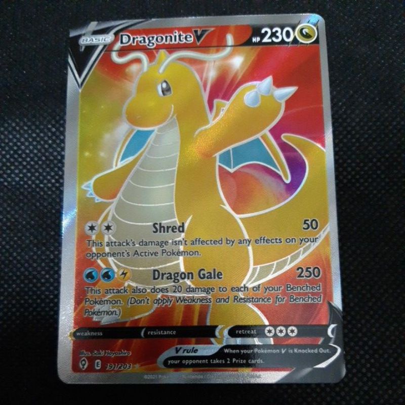 Pokemon Card : Evolving Skies: Dragonite V 191/203 -Full Art Ultra Rare ...