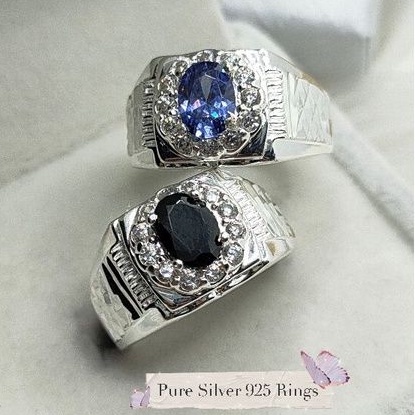 Cincin silver 925 for men/Cincin Perak 925 (Batu crystal) Ready Stock ...