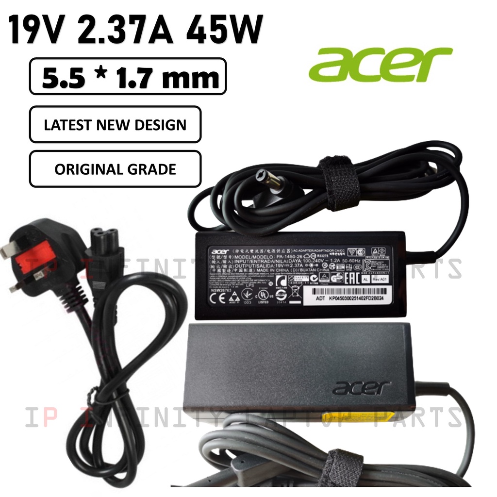 Acer 2.37A 5.5*1.7mm A314-32 A315-21 31 A311-31 A314-31 A315-32 A315-33 ...