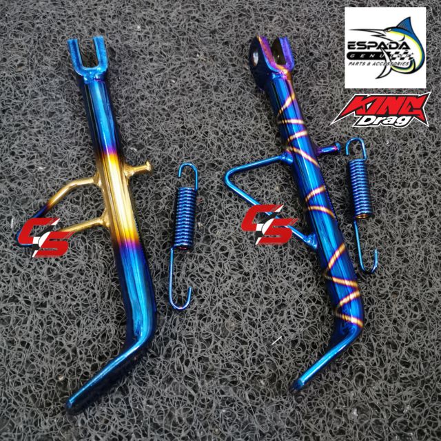 Espada KING DRAG titanium side stand (Universal) Cutting Tongkat Motor ...