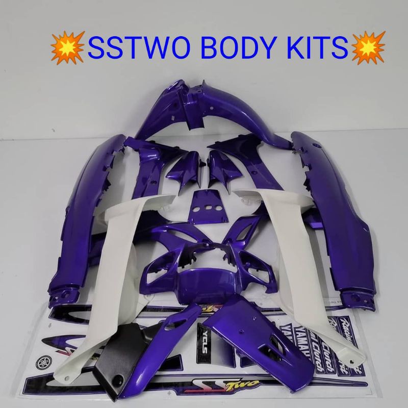 Yamaha Y110 2 SSTWO BODY KITS COLOR WITH STRIPE Legshield COLOR FULL ...