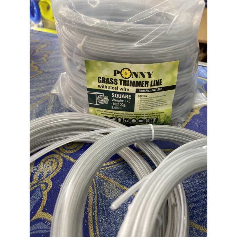 Grass Trimmer Line with steel wire (100g) / Tali potong rumput / tali ...