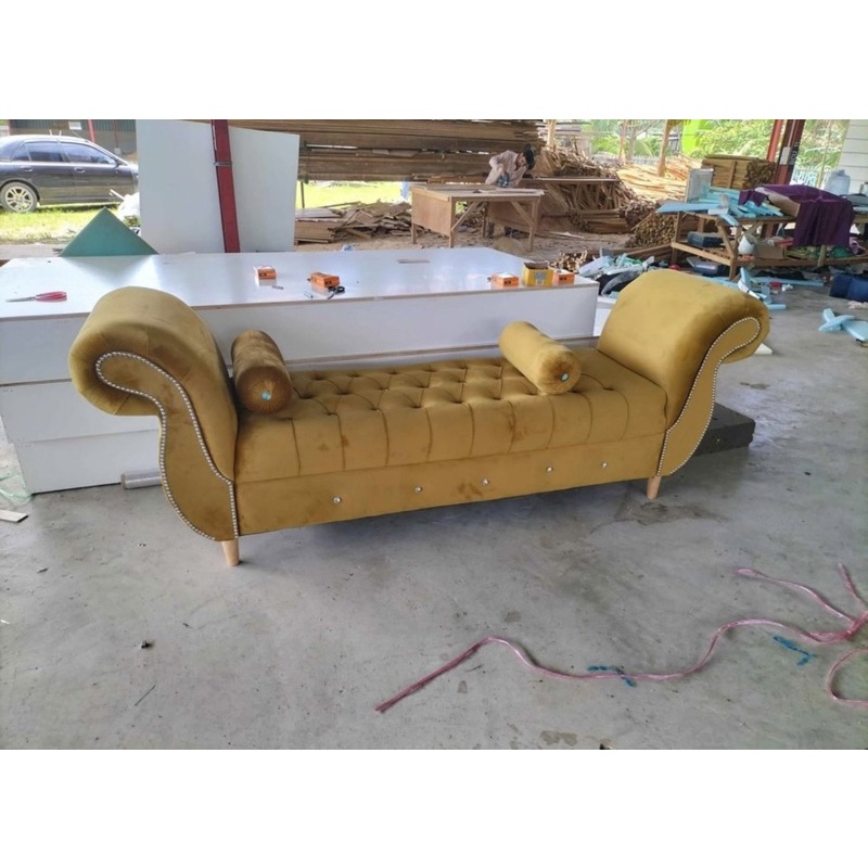 BENCH CHESTERFIELD STOOL (premium velvet) | Shopee Malaysia