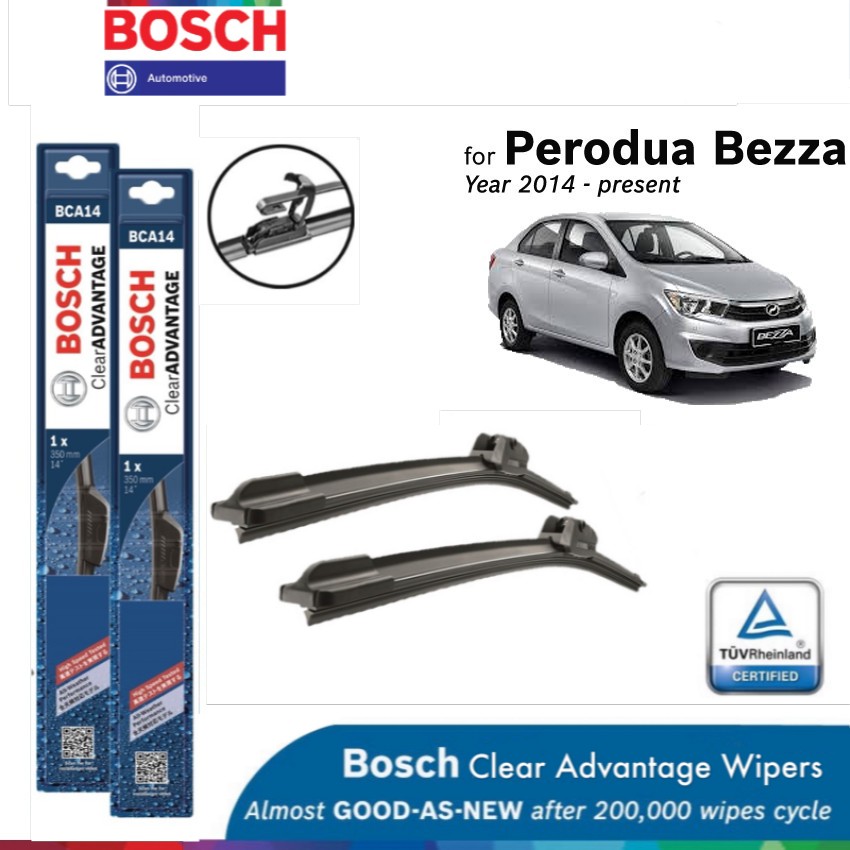 Bosch Clear Advantage U Hook Wiper Set for Perodua Bezza (21"/14 ...