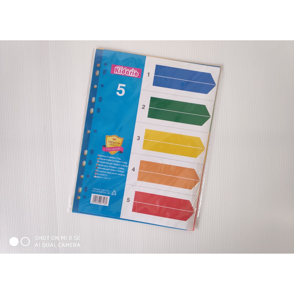 Kidario A4 Colourful Index Divider 11Hole (TYPE PLASTIC) | Shopee Malaysia