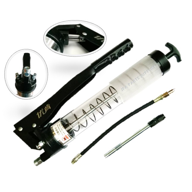 Heavy-Duty Transparent Grease Gun 600cc (Double Piston) - Black Version ...