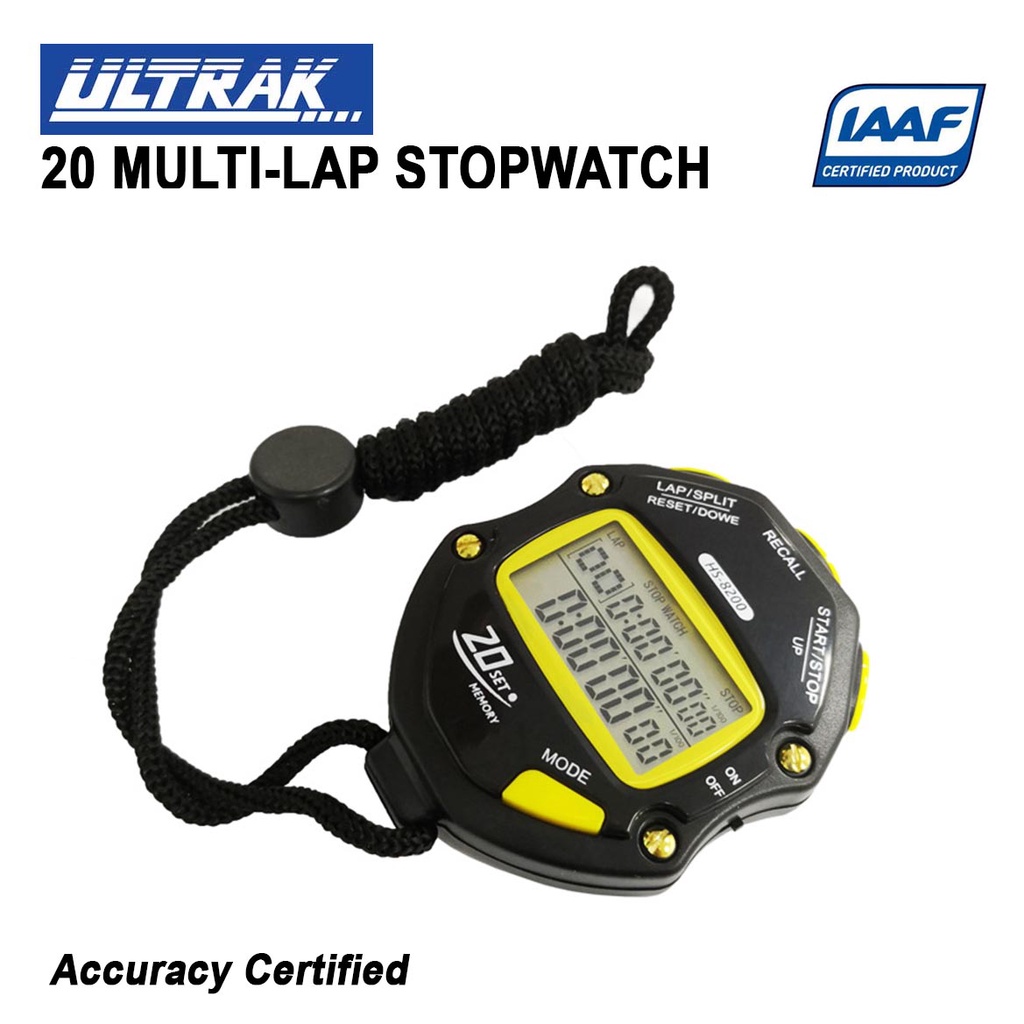 Ultrak Sports Stopwatch Multi Function 20 Lap Memory Stop Watch Coach ...