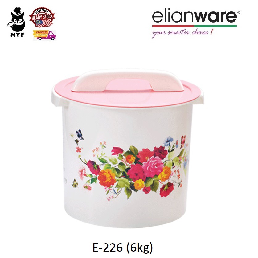 Elianware Rice Bucket Rice Dispenser Rice Container Bekas Beras Tong ...