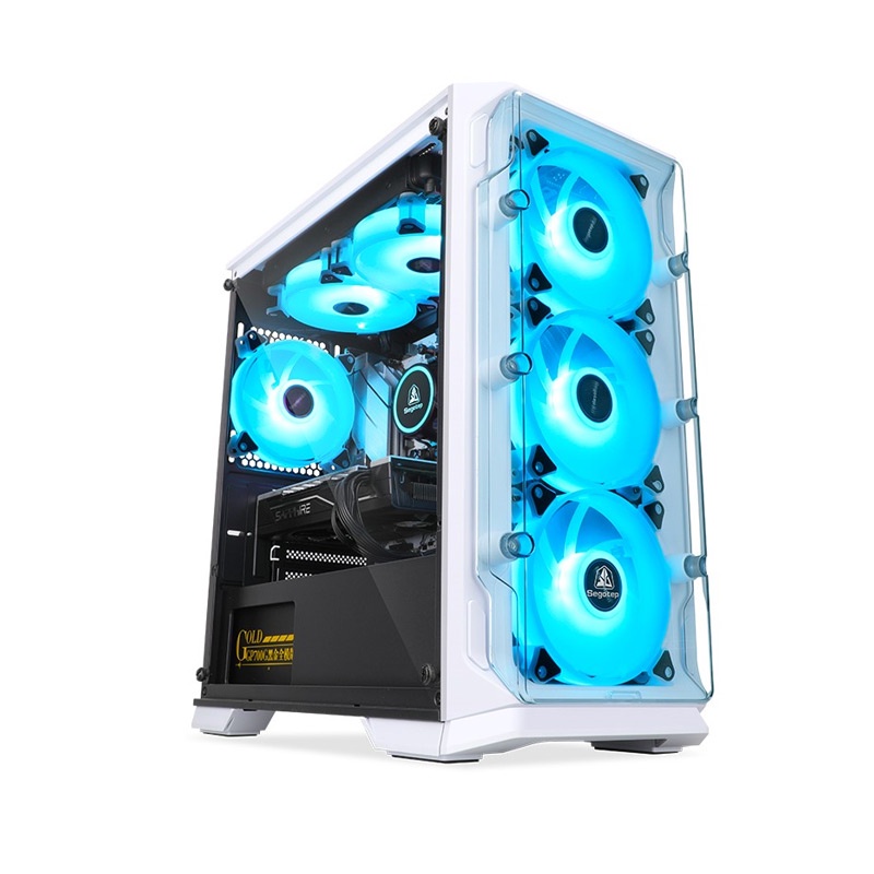 PC WHITE CASING SEGOTEP LUX S MATX / PC CASE PUTIH FREE 3 RGB FAN ...