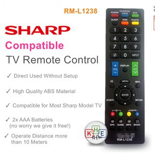 SHARP LED LCD TV REMOTE CONTROL RM-L1238 FOR GB225WJSA GA976WJSA ...