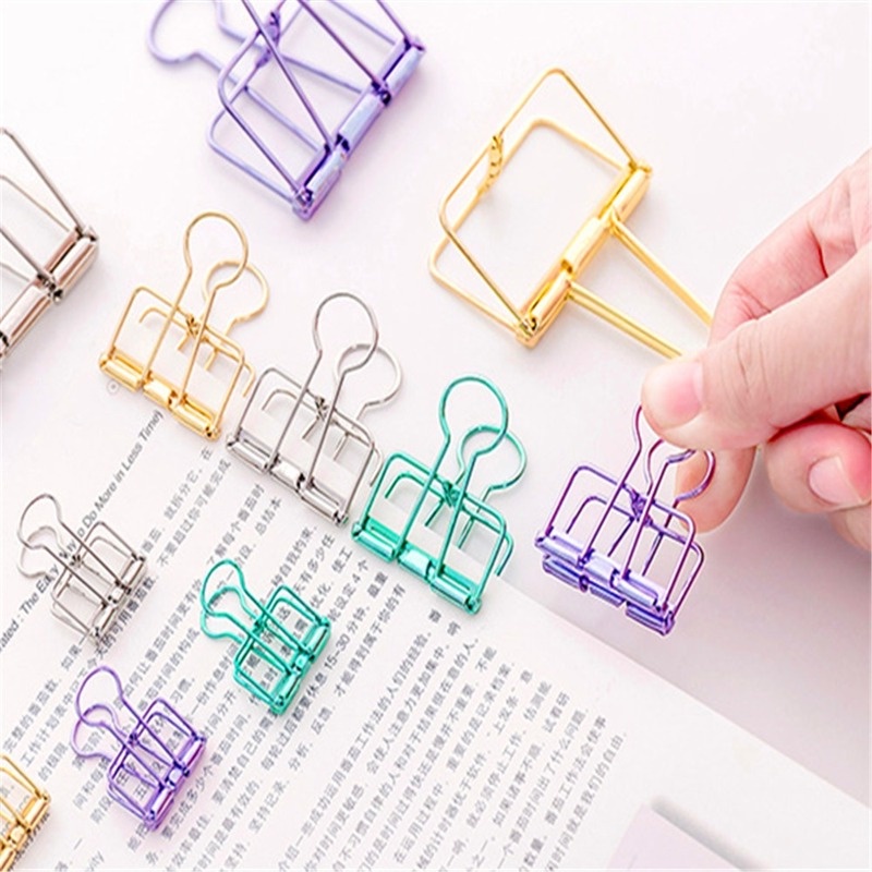 Colorful Hollow Long Tail Folder/ Metal Plating Rainbow Dovetail Clips ...