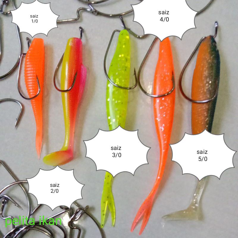 1pcs Extra Wide Gap Weedless fishing hook mata kail untuk soft plastic ...