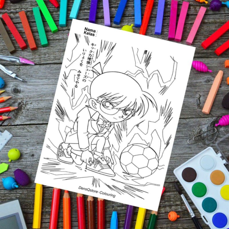 Detective Conan Theme Children's Coloring Paper / Drawing Paper (10 ...