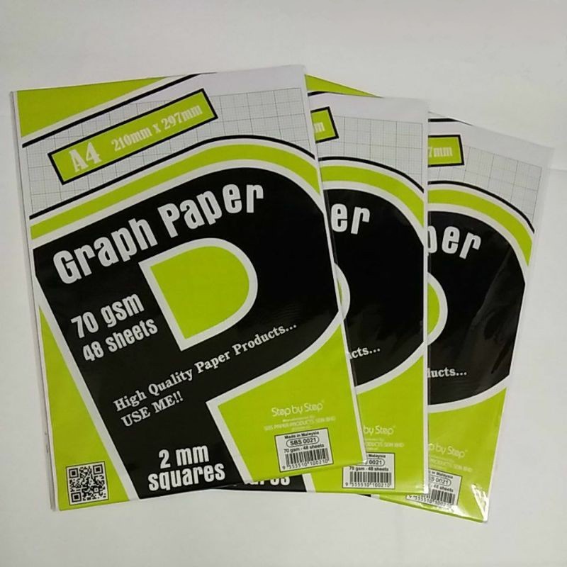 Step by Step A4 Graph Paper Kertas Graf (Loose Sheet) 70gsm / 48 sheets ...