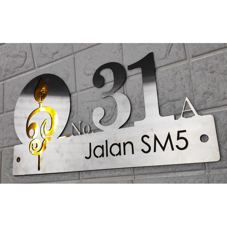 Modern House Number Plate Stainless steel 304 House number plate (Fully ...