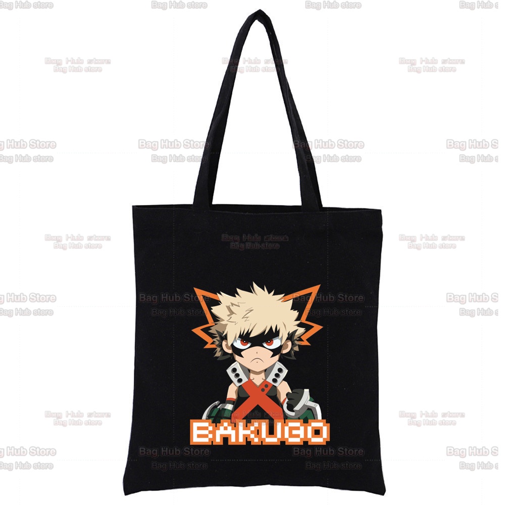 My Hero Academia Katsuki Bakugo Kawaii 90s Printing Canvas Bag Shopper ...