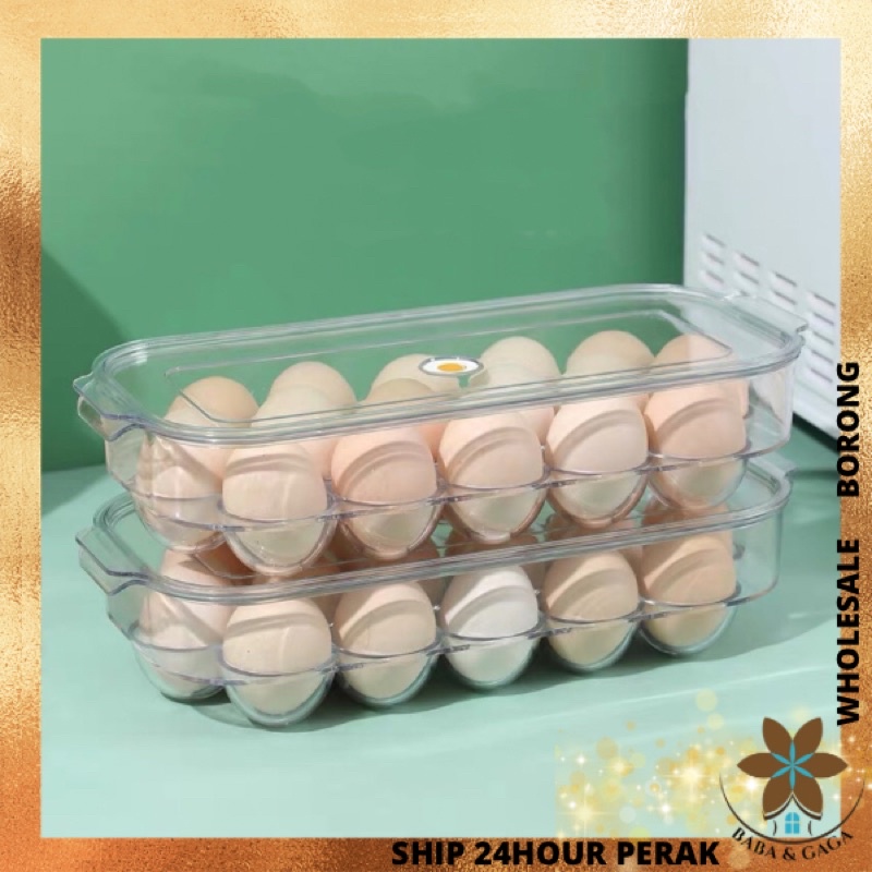 Japan 16 Grid Fresh Egg Storage Fridge BPA Free Transparent Box ...