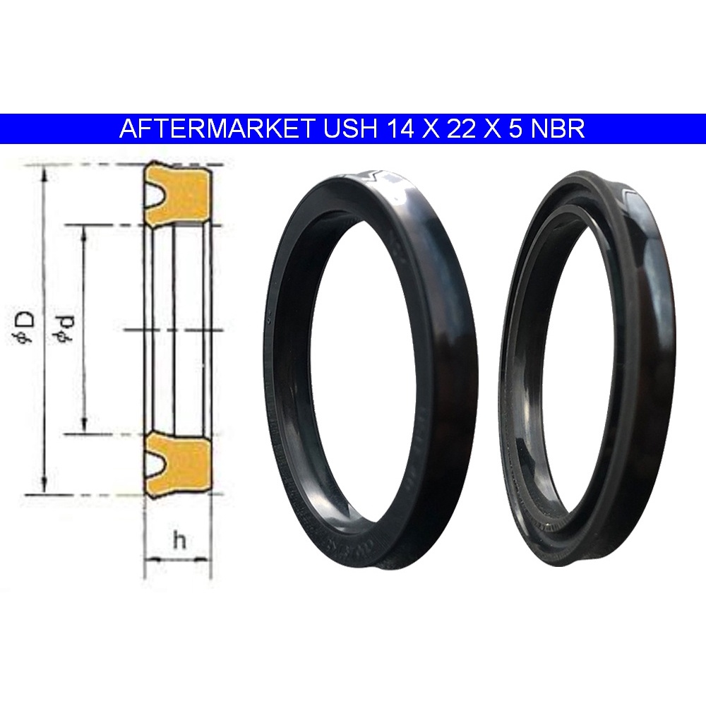 Aftermarket Hydraulic Seal - USH 14x22x5 NBR ( 14 x 22 x 5 ) Rod ...