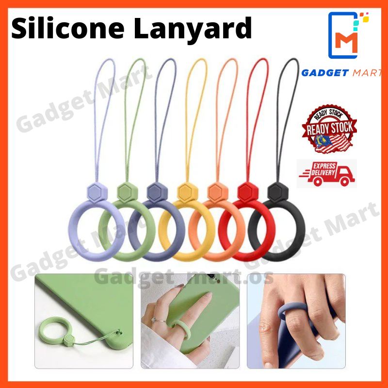 Silicone Lanyard Phone Ring Pendant Short Liquid Finger Ring Stand ...
