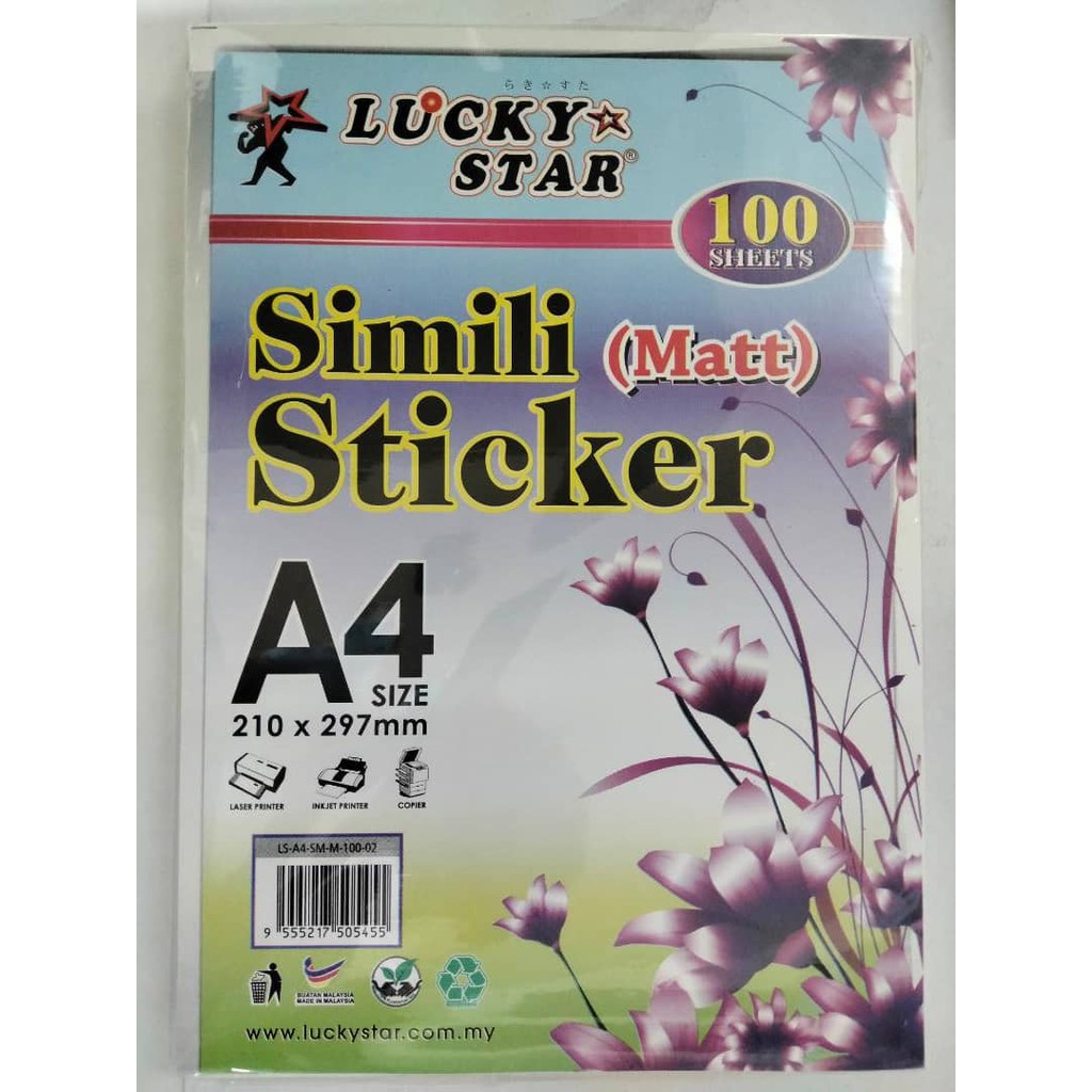 [READY STOCK] STICKER PAPER A4 (100'S) | Shopee Malaysia