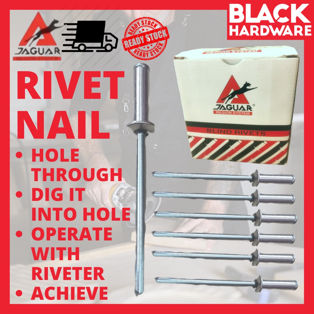 BLACK HARDWARE Jaguar Aluminium Paku Blind Mata Pop Rivet Nut Gun Screw ...