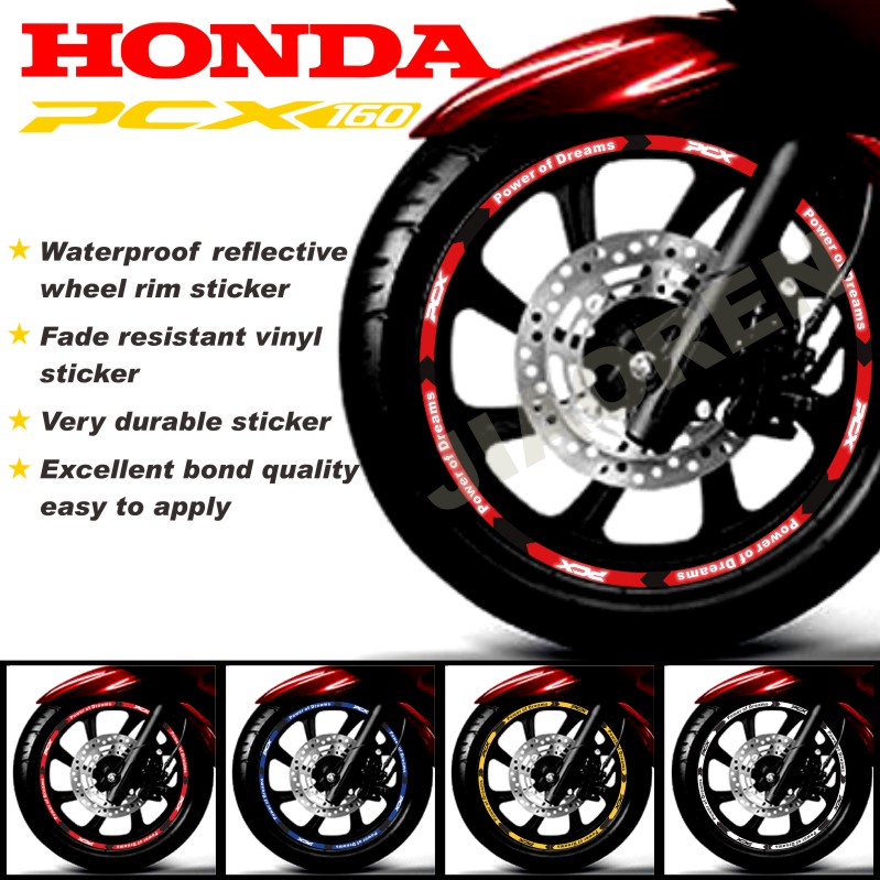 1 Set wheel hub rim sticker for motorcycle honda pcx 150 160 13 inch 14 ...