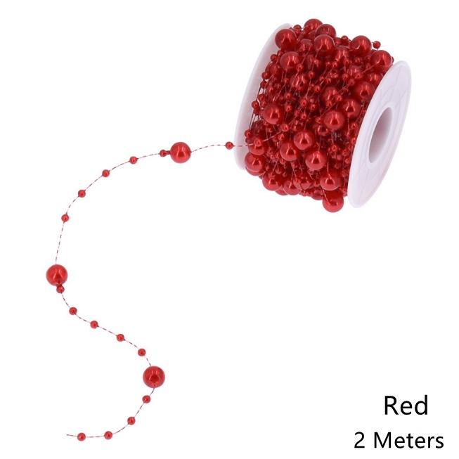 Pearl plastic bead string ~ (2Meters) gift bouquet package packaging ...