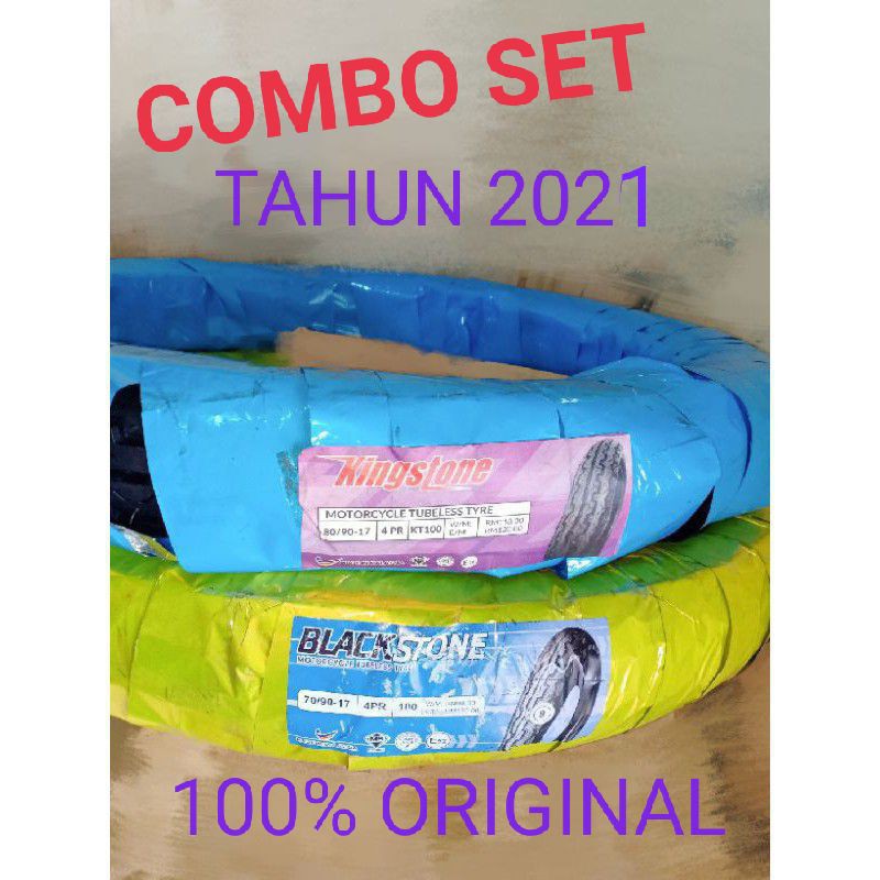 (BUNGA TT100) TAYAR TUBELESS MOTOR TYRE COMBO SET 2 PCS | Shopee Malaysia