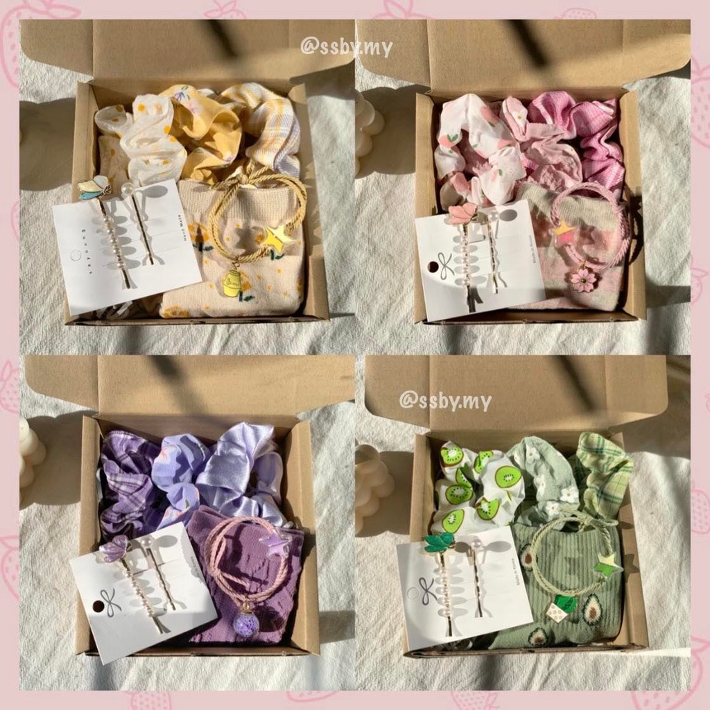 🌸 Scrunchies Gift Box/ Surprise Gift Box/ Gift Box Birthday for Woman ...