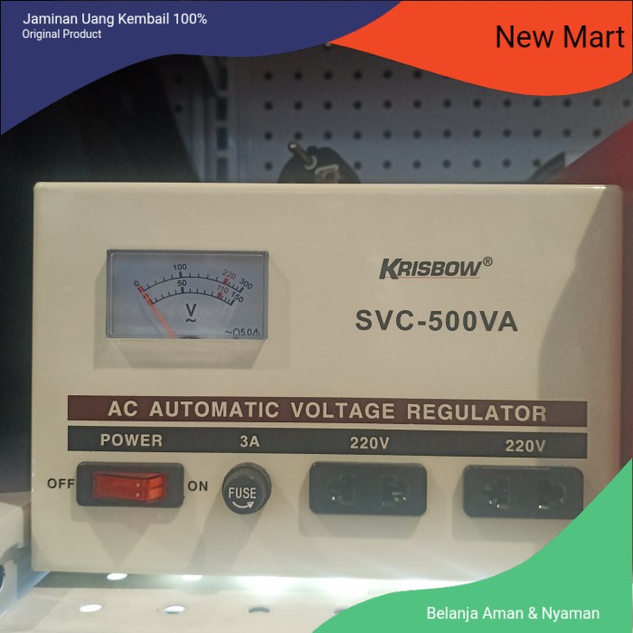 Krisbow 1 KVA analog stabilizer/electronic stabilizer 500 watt 500 watt ...