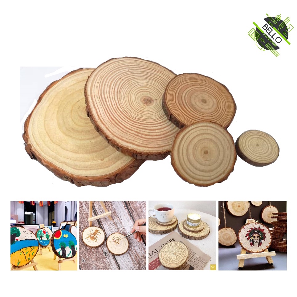 Natural Pine Wood Slice For Arts and Crafts Project | Shopee Malaysia